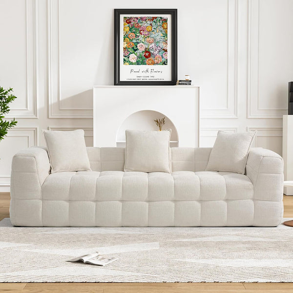 Cloud Couch Modern 3 Seater Couch with 3 Throw Pillows, Comfy Deep Sea ...