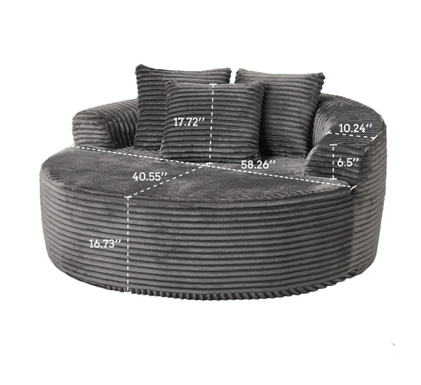 O-Shape Modular Couch Oversized Round Chair,Fluffy Modern Sleeper Chai ...