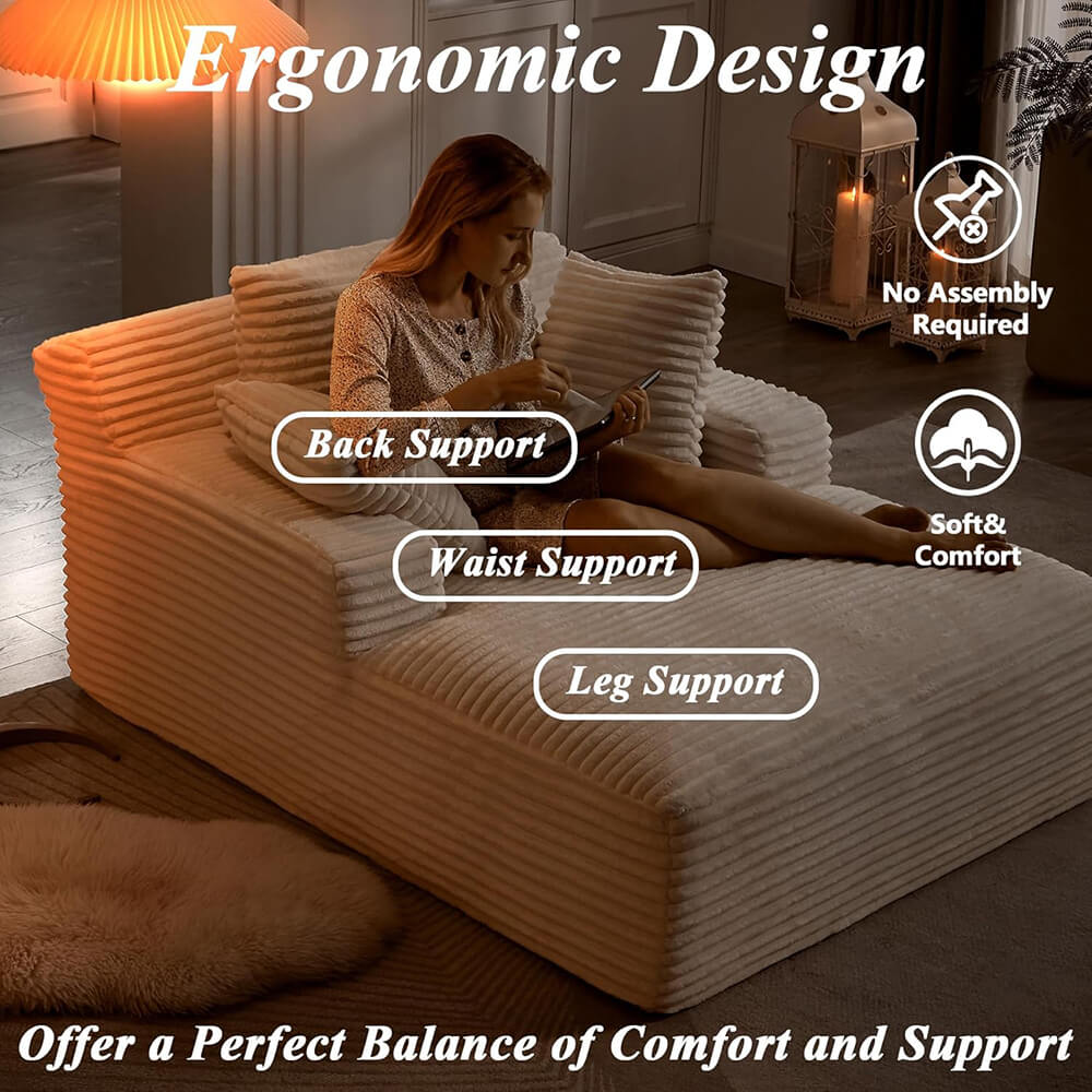 50" Comfy Fluffy Cloud Couch,Modern Deep Seat Sofa,Single Sleeper Sofa – Bonelesssofa